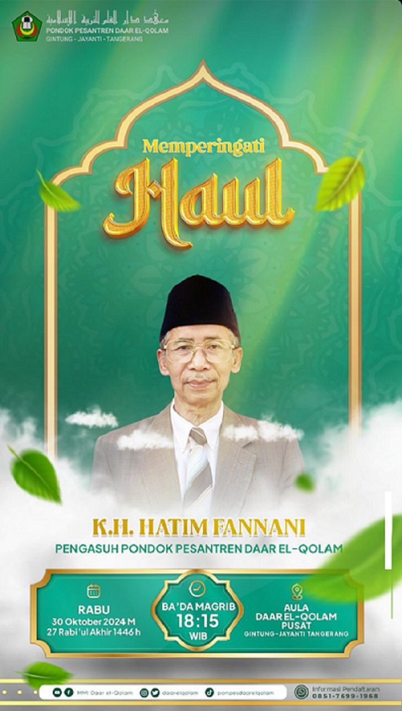 Hadirilah! Peringatan 1 Tahun Wafatnya KH. Hatim Fannani di Pondok ...